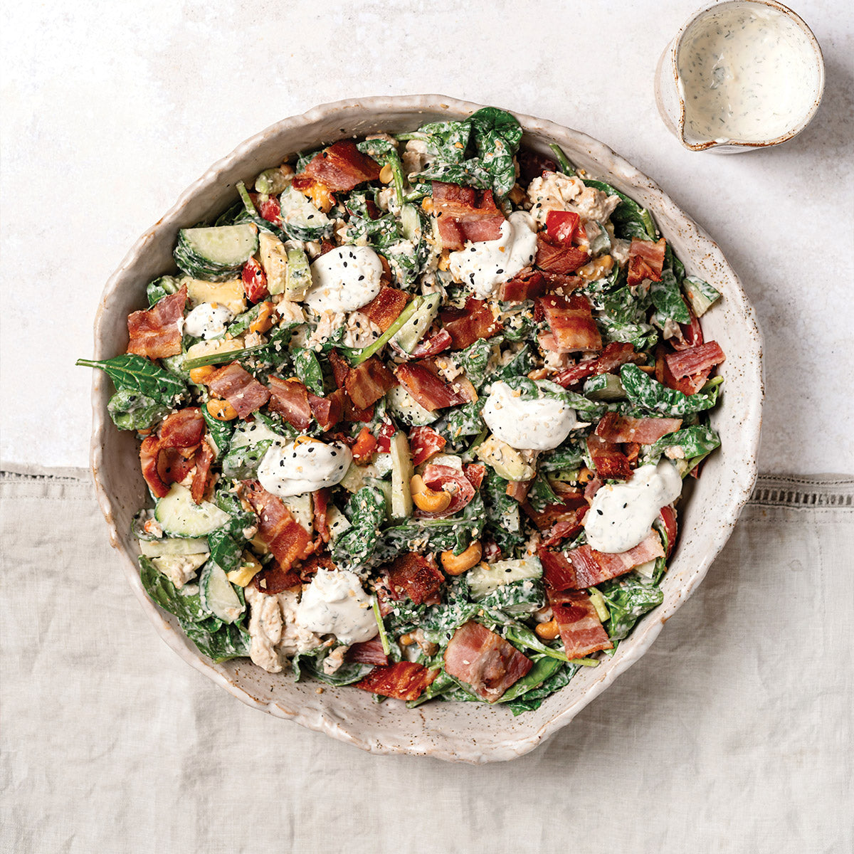 Chicken & Bacon Salad with Ranch – Pepper & Me